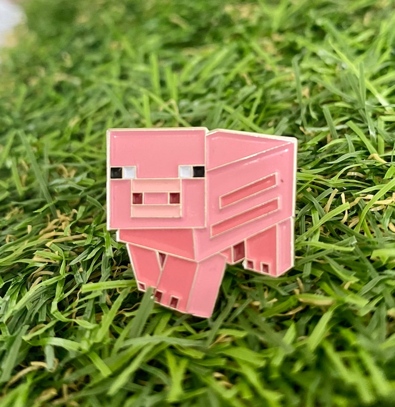 Minecraft Pig Enamel Pin - Etsy UK