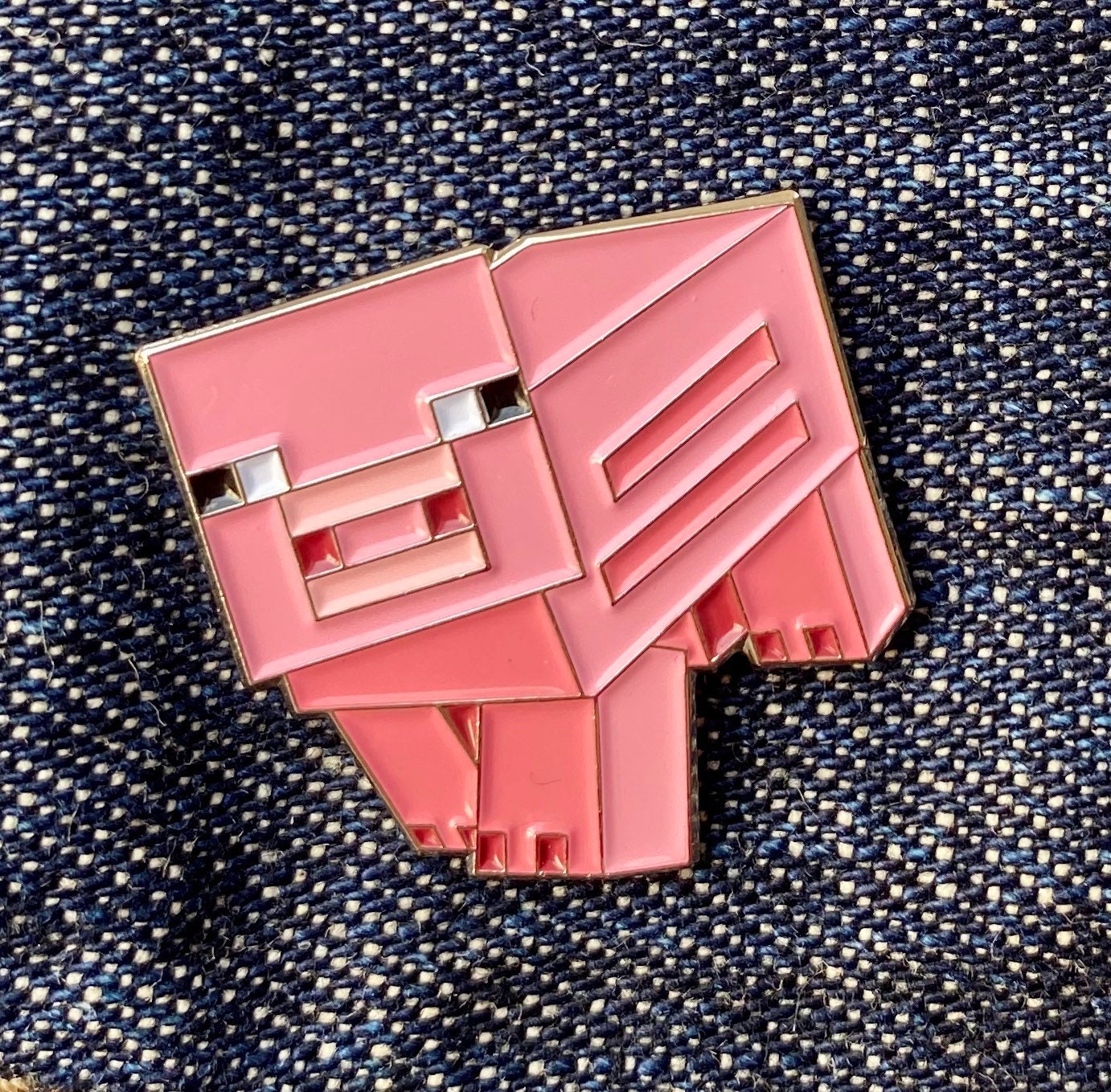 Minecraft Pig Enamel Pin - Etsy UK