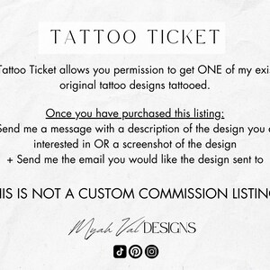 Tattoo Ticket: Pre-made Tattoo Design Permission - Etsy