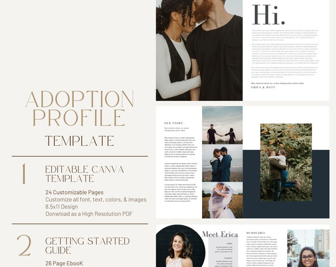 Modern Adoption Profile Book Template, Editable Template in Canva ...