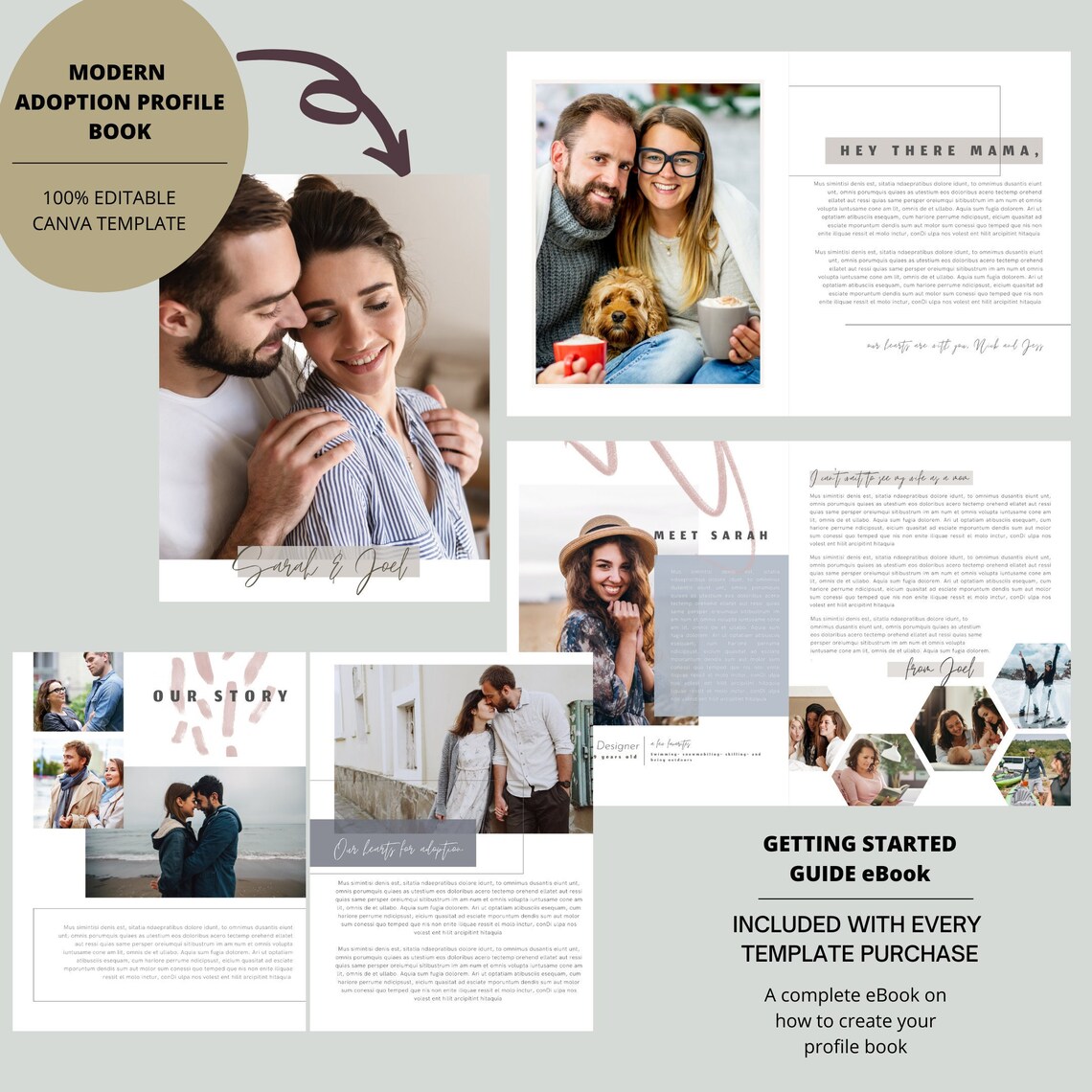 Modern Adoption Profile Book Template, Editable Template in Canva ...