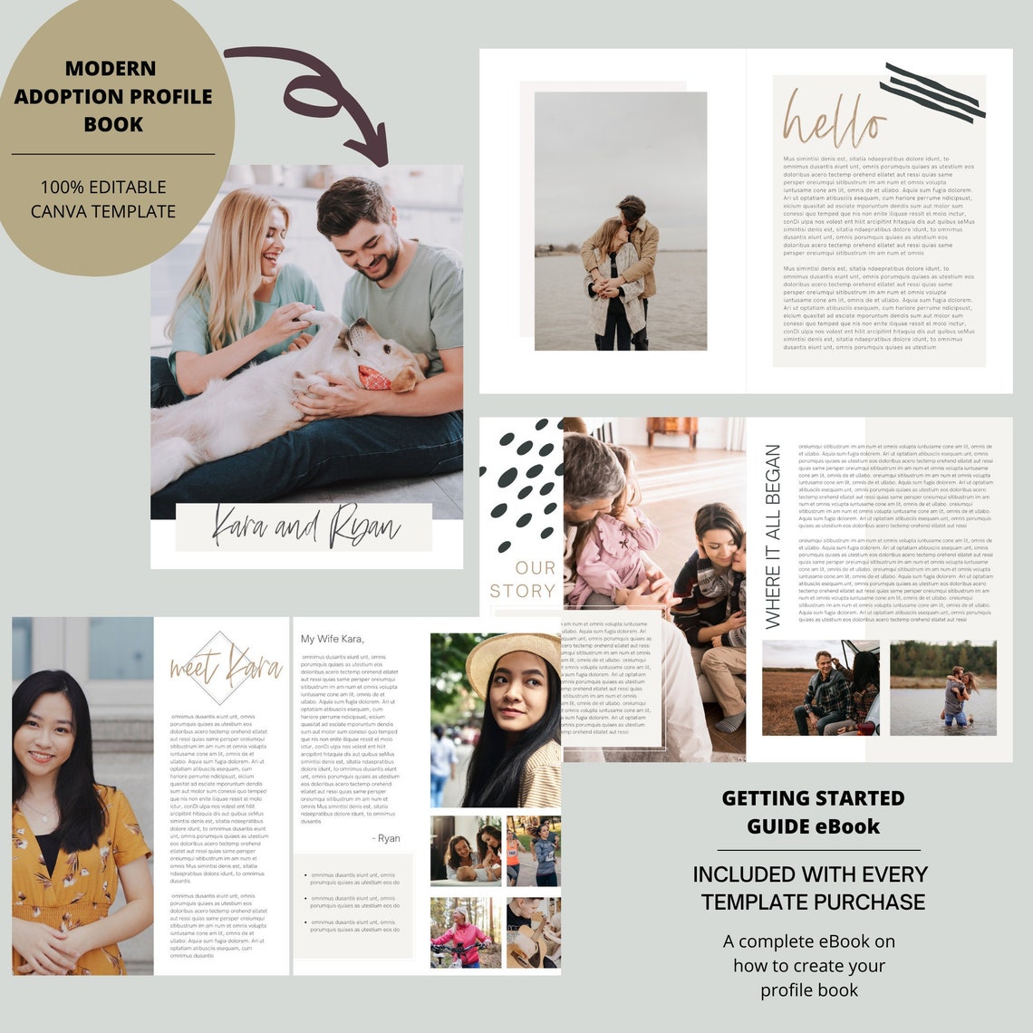 Modern Adoption Profile Book Template Editable Template in - Etsy