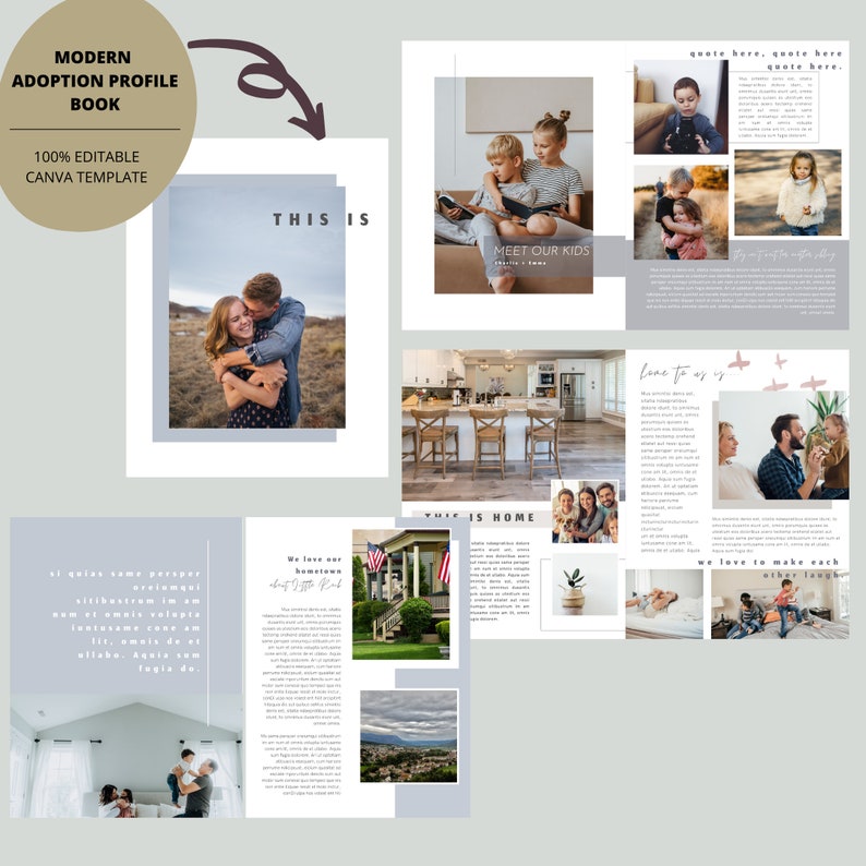 Modern Adoption Profile Book Template, Editable Template in Canva ...