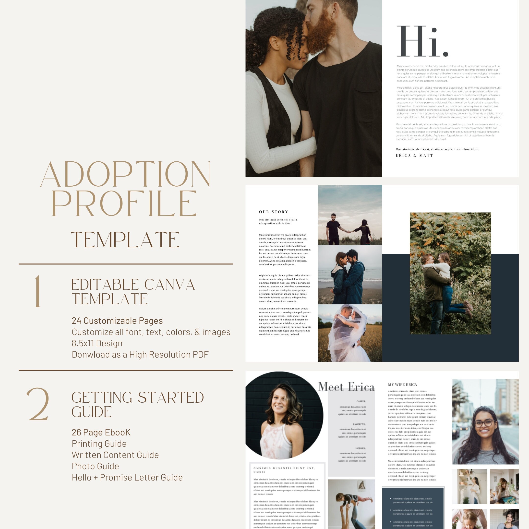 Modern Adoption Profile Book Template Editable Template in - Etsy