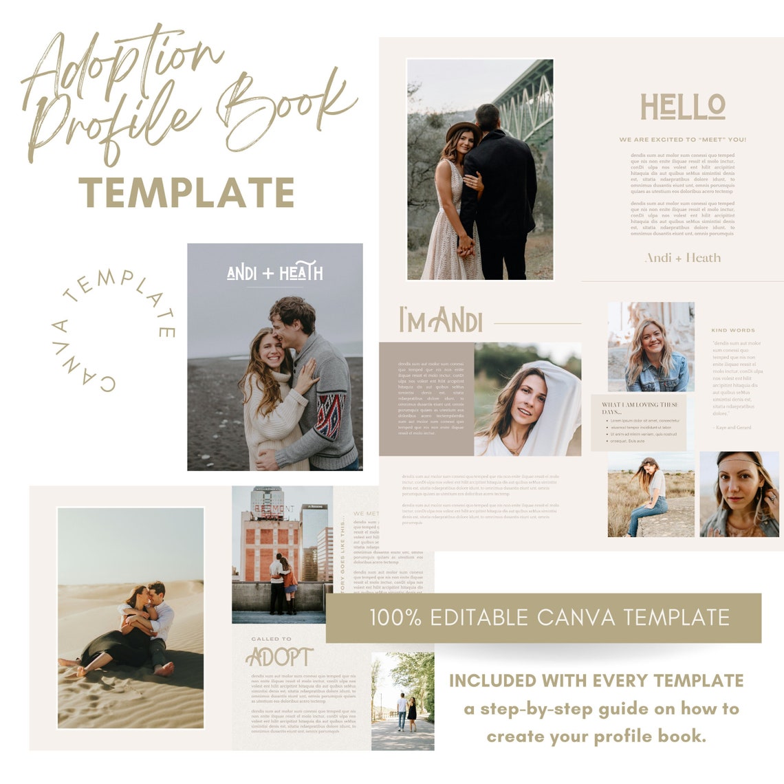 Newmodern Adoption Profile Book Template, Editable Template in Canva ...