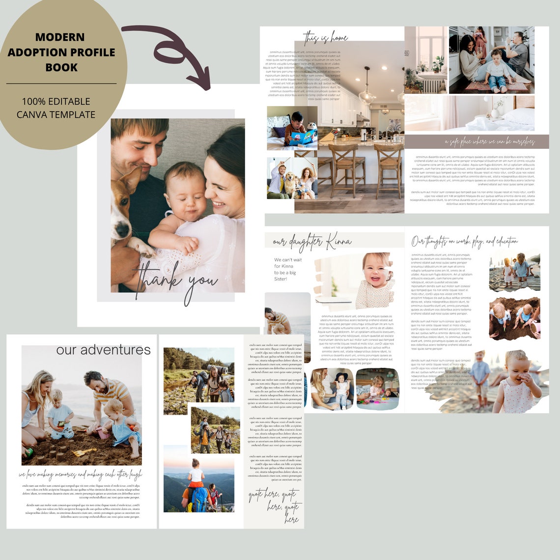 Modern Adoption Profile Book Template Editable Template in - Etsy