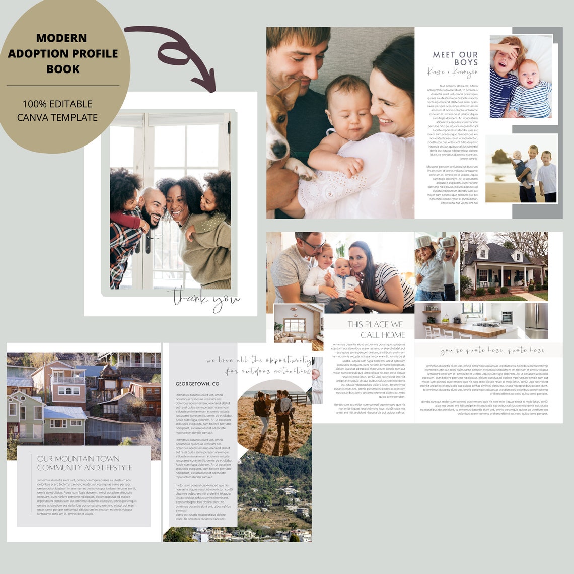 Modern Adoption Profile Book Template, Editable Template in Canva ...