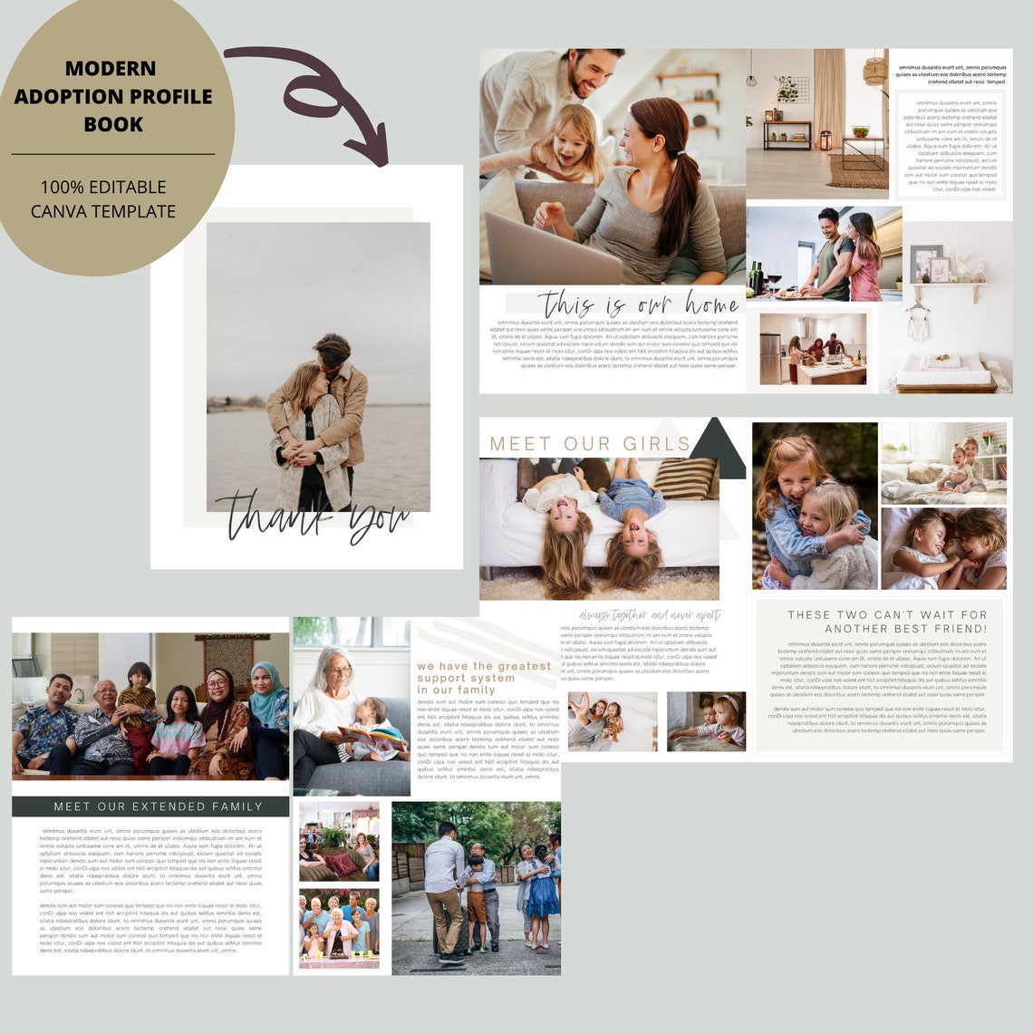 Modern Adoption Profile Book Template Editable Template in - Etsy