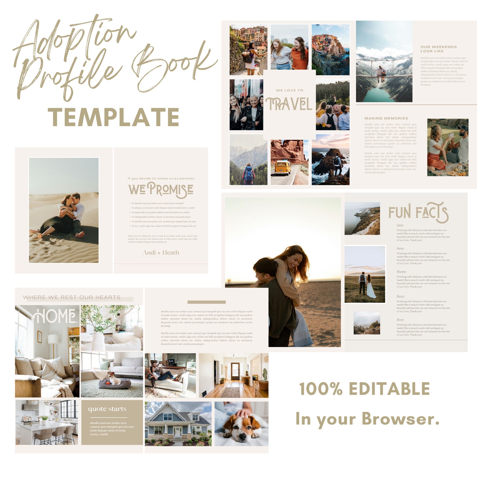 Newmodern Adoption Profile Book Template, Editable Template in Canva ...