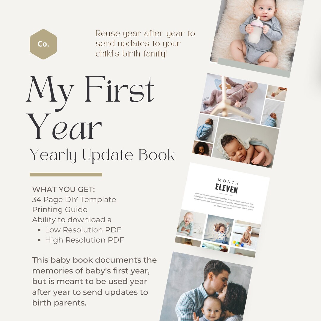 My First Year| Yearly Adoption Update Baby Book | Adoption | Baby Book ...