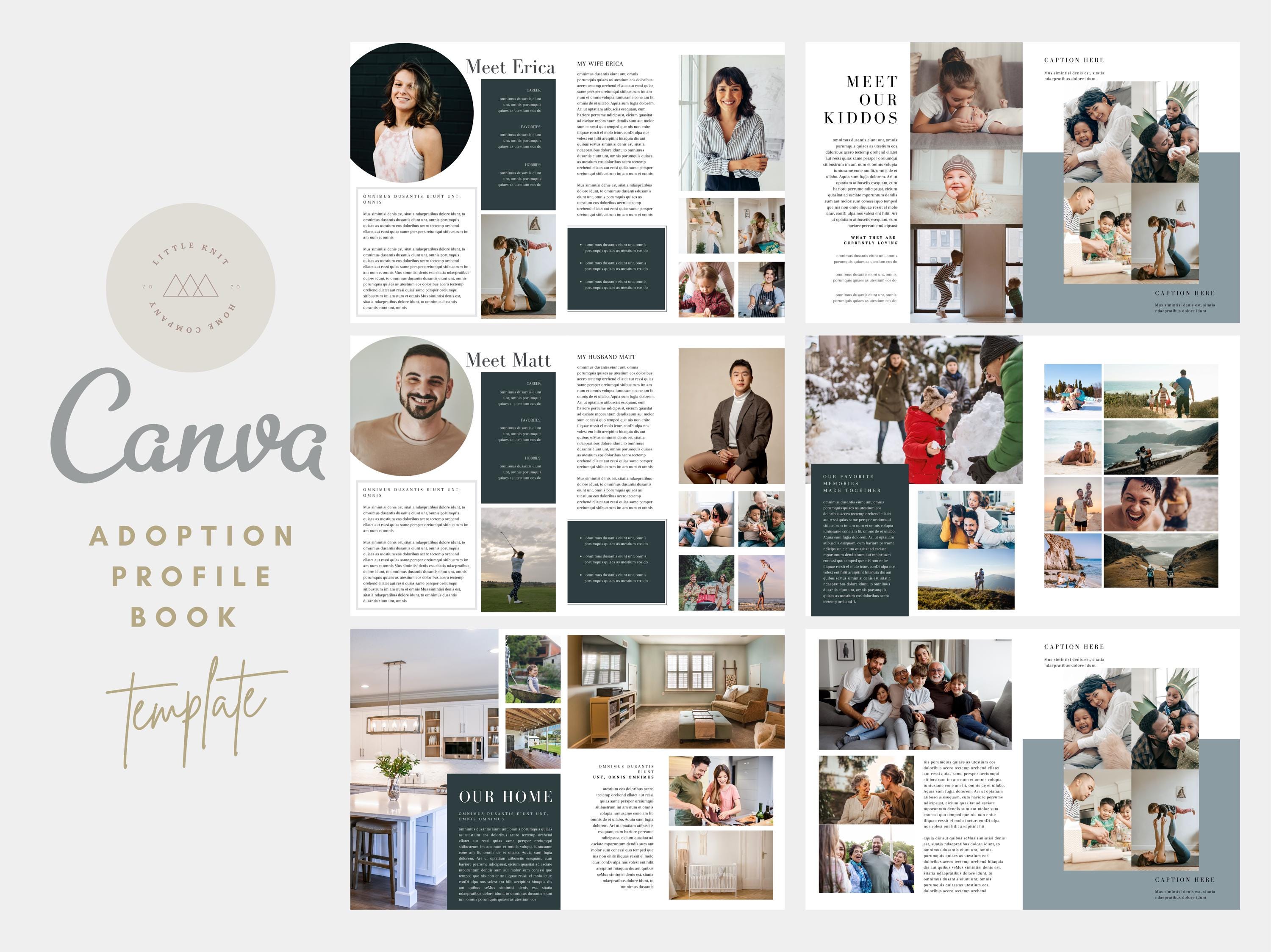 Modern Adoption Profile Book Template, Editable Template in Canva ...