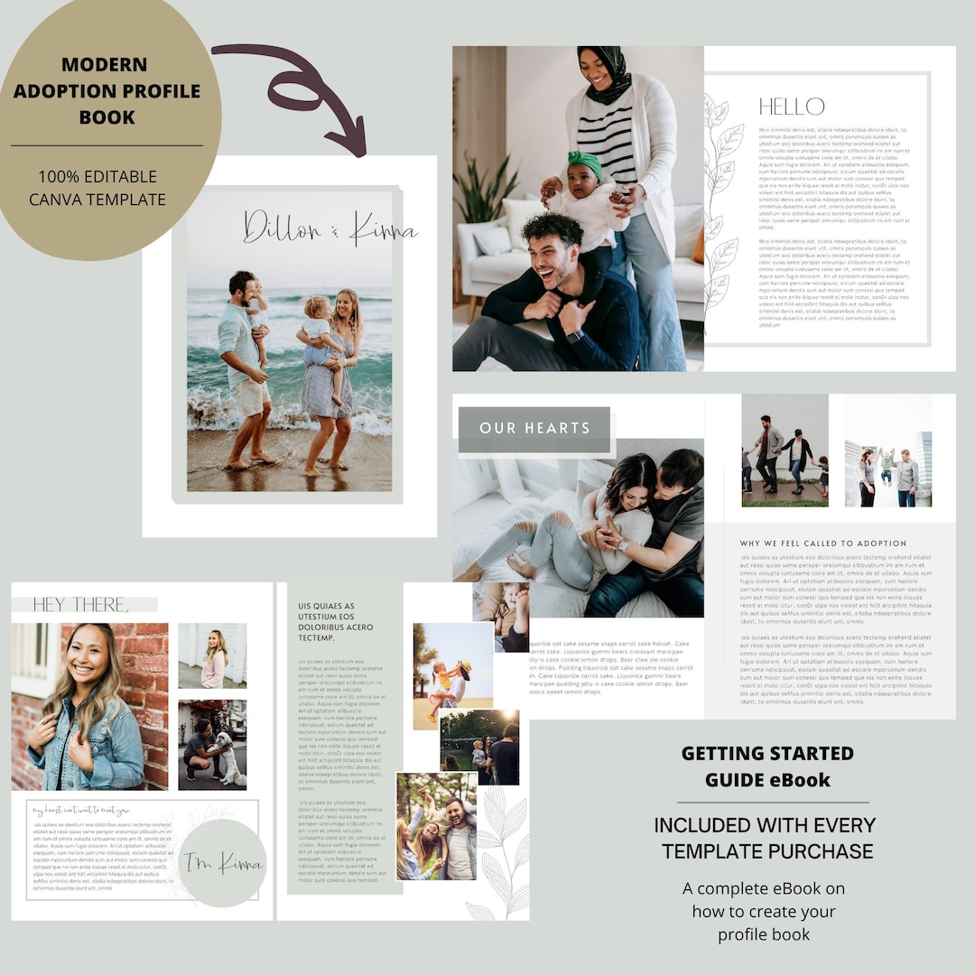 Modern Adoption Profile Book Template, Editable Template in Canva ...