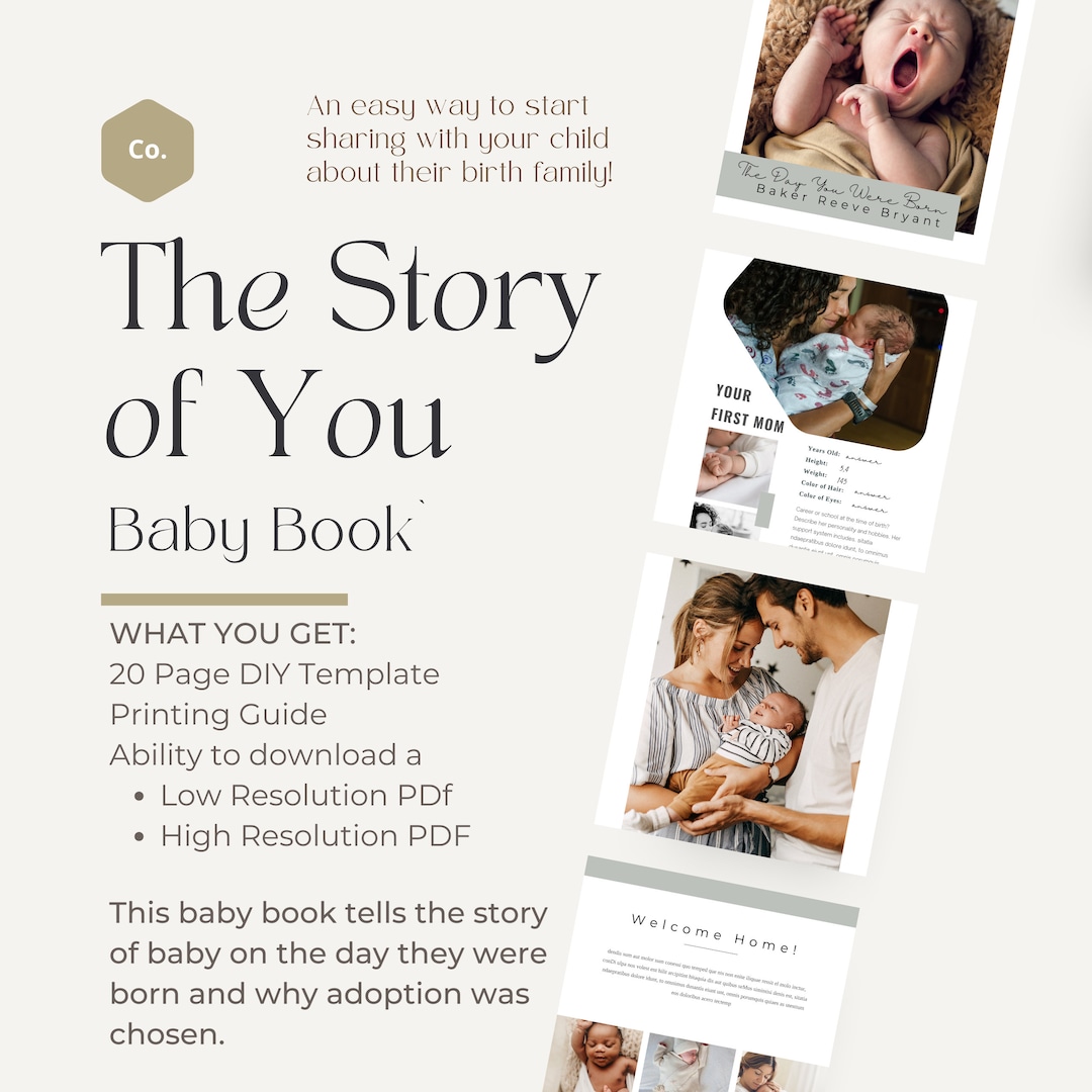 The Story of You Adoption Baby Book | Adoption | Baby Book Template ...