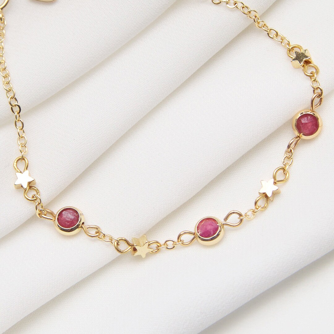 IRIS Wondrous - Pink Tourmaline Bracelet in 14K GF - Etsy