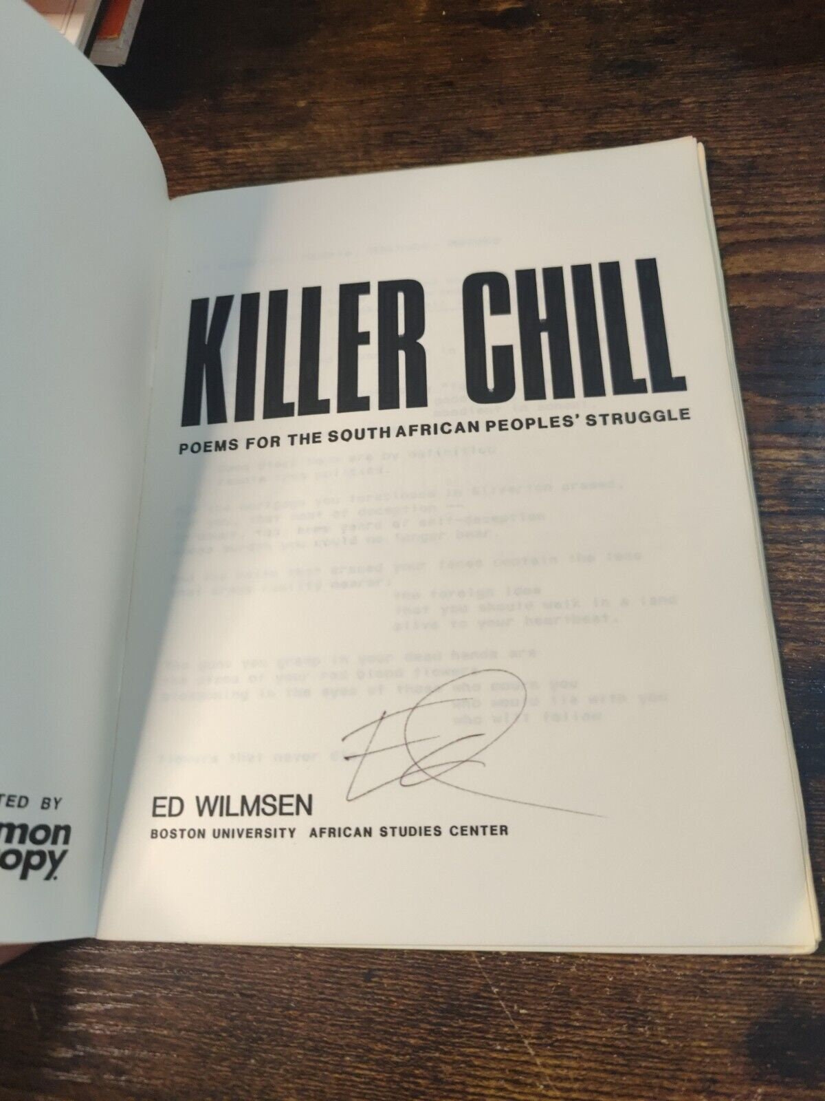 Killer Chill: Poems for the South African Peoples' Struggle by Ed ...