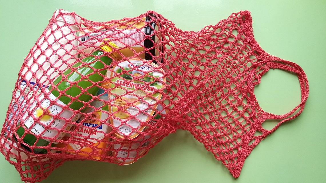 Handmade Reusable Mesh Net String Bag. Eco-friendly Crouched Bag. 100 % ...