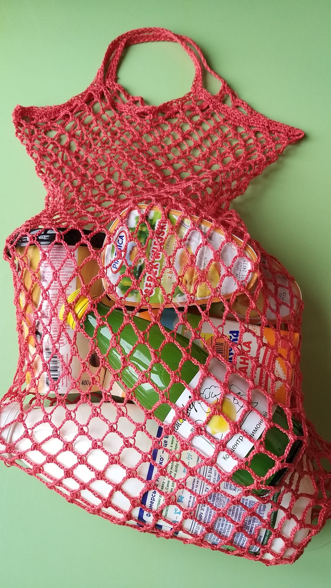 Handmade Reusable Mesh Net String Bag. Eco-friendly Crouched - Etsy