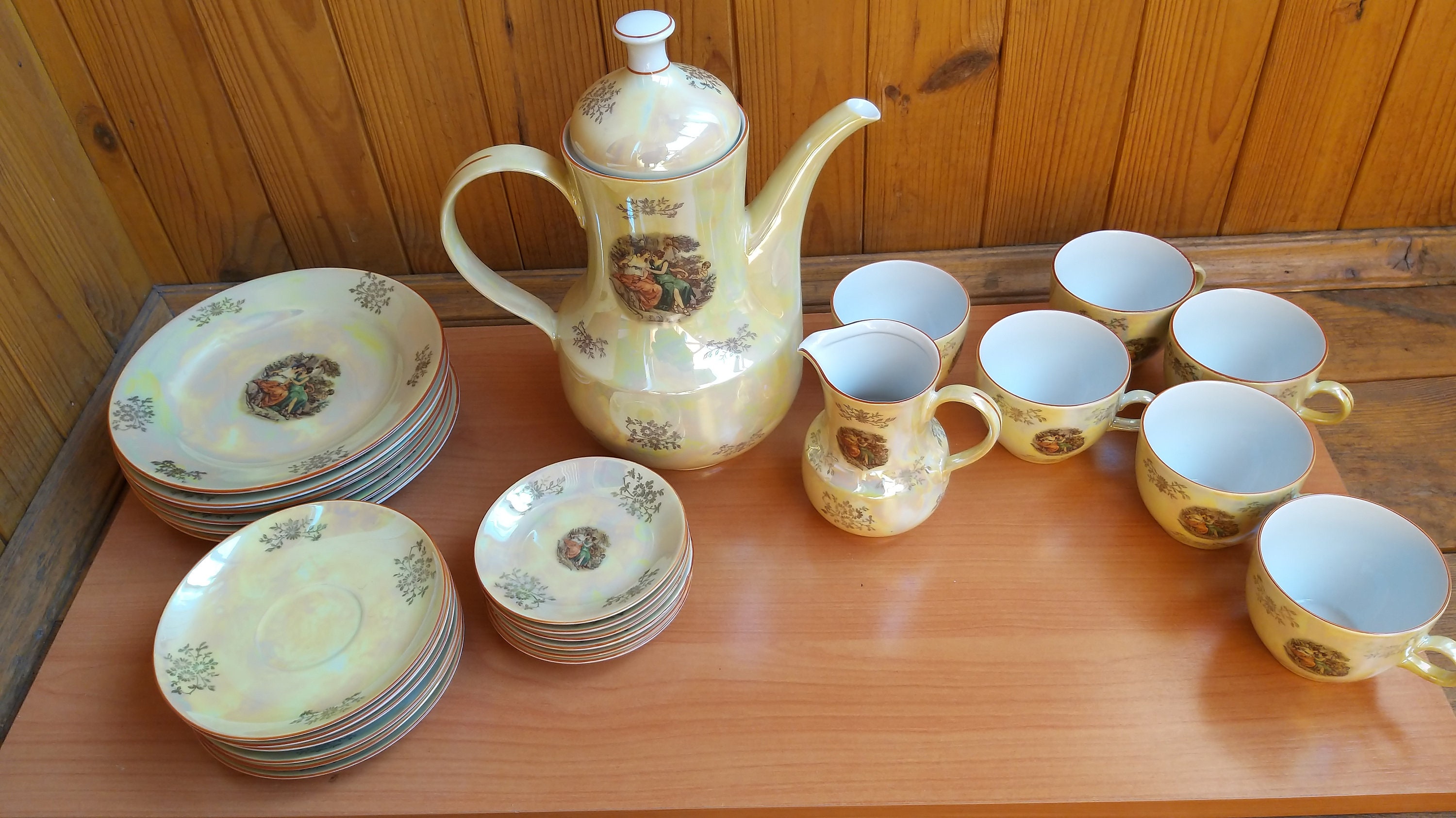 Tea Set Madonna Rare Vintage GDR German Democratic Republic USSR Tea Set Porcelain 1980 Vintage ...