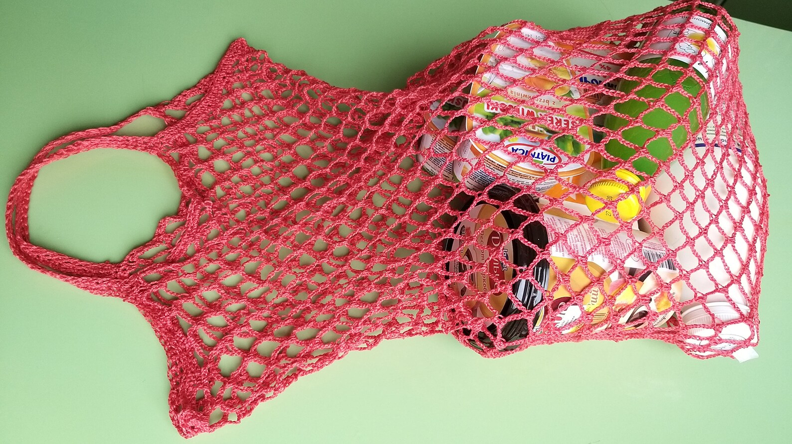 Handmade Reusable Mesh Net String Bag. Eco-friendly Crouched Bag. 100 % ...