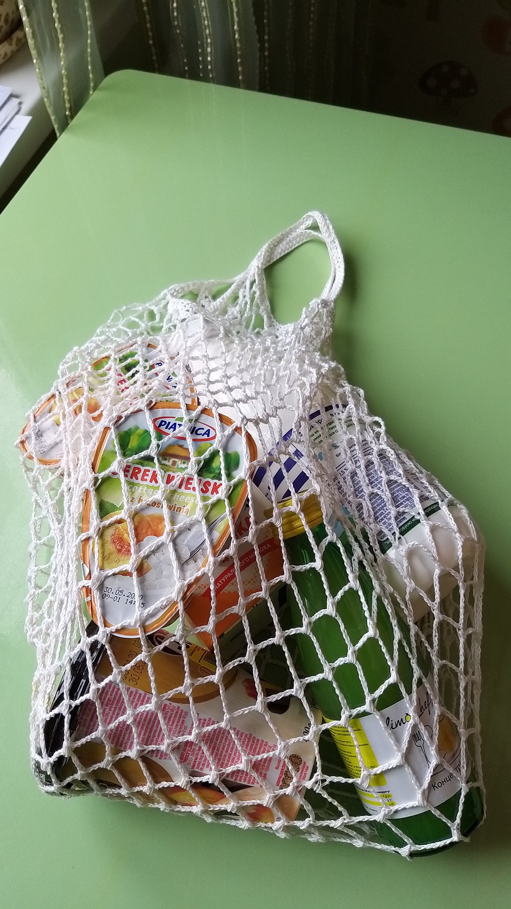 Handmade Reusable Mesh Net String Bag. Eco-friendly Crouched Bag. 100 % ...