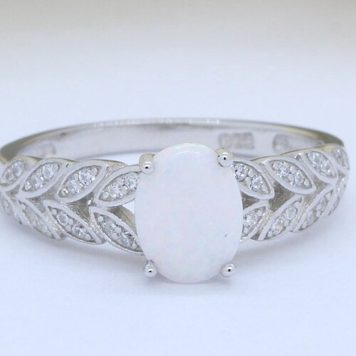 Round Lab White Opal Inset Ornate Art Deco Vintage Wedding - Etsy