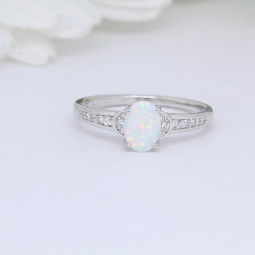 Round Lab White Opal Inset Ornate Art Deco Vintage Wedding - Etsy