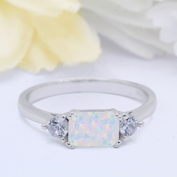 Rectangle Opal Ring - Etsy