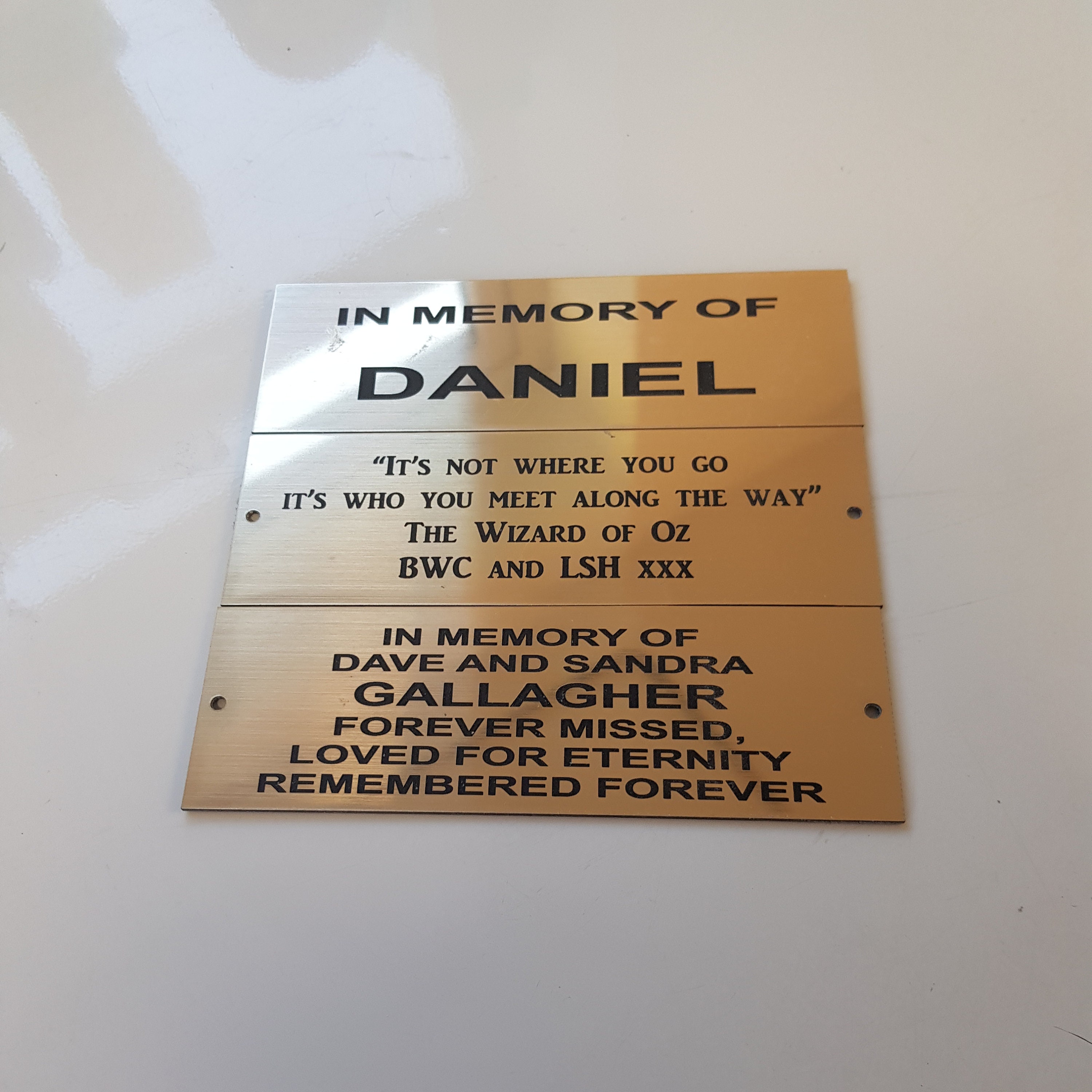Memorial Bench Plaque Personalised Laser Engraved FREE DELIVERY 3 Sizes ...