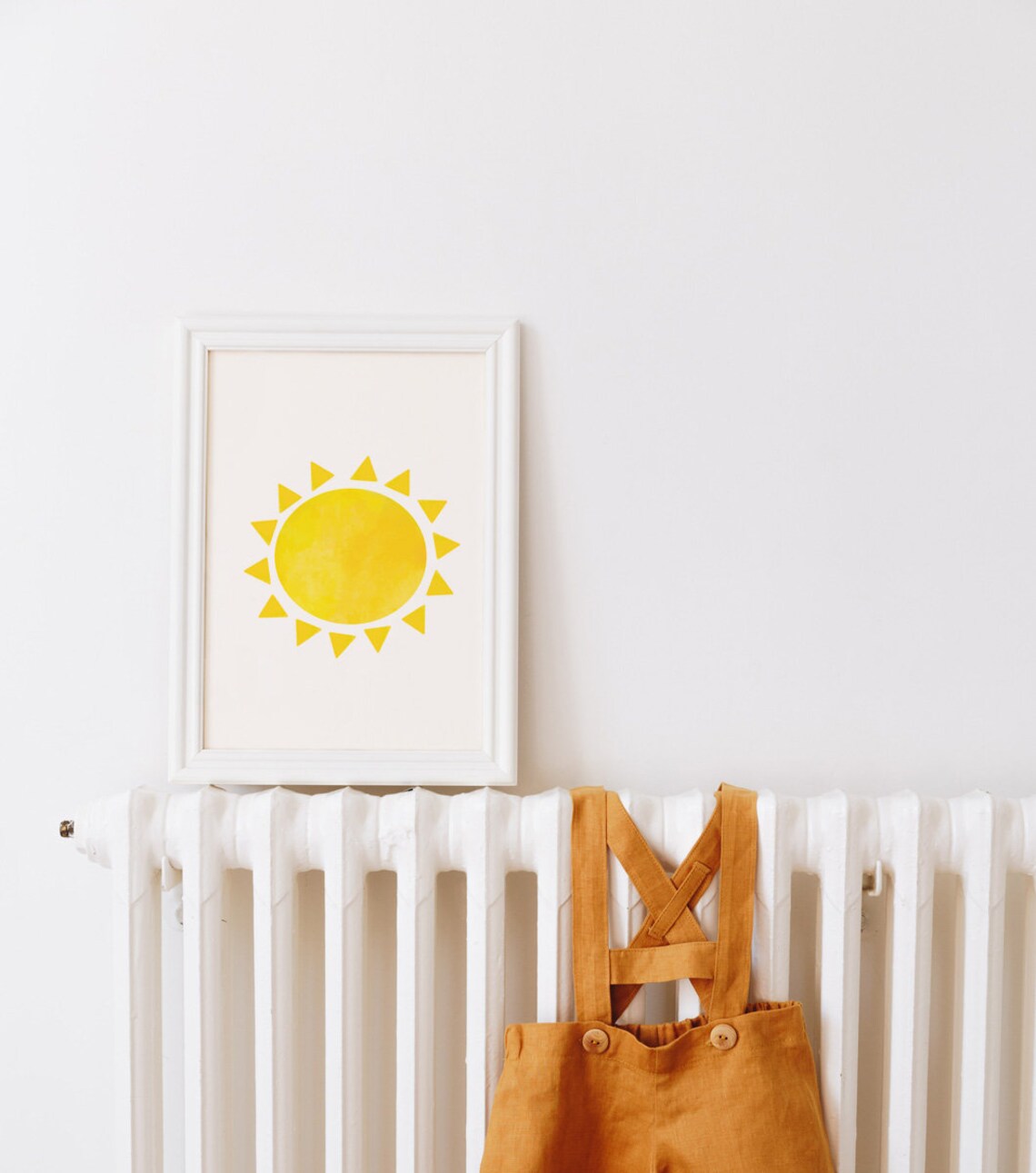 Yellow Sun Wall Art Printable Watercolor Sun Poster Cute Cheerful Sun ...