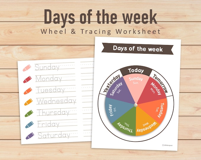 Days of the Week Poster & Activity Spinner - Kids Educational Prints ...