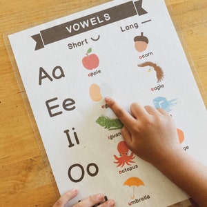Vowels Chart Learning Vowels Alphabet Busy Book Binder Kindergarten ...