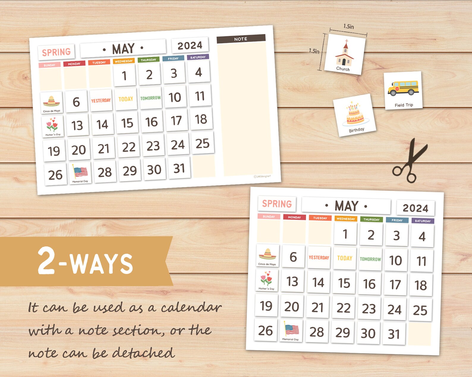 Editable Kids Monthly Calendar | Sunday and Monday Start Printable ...