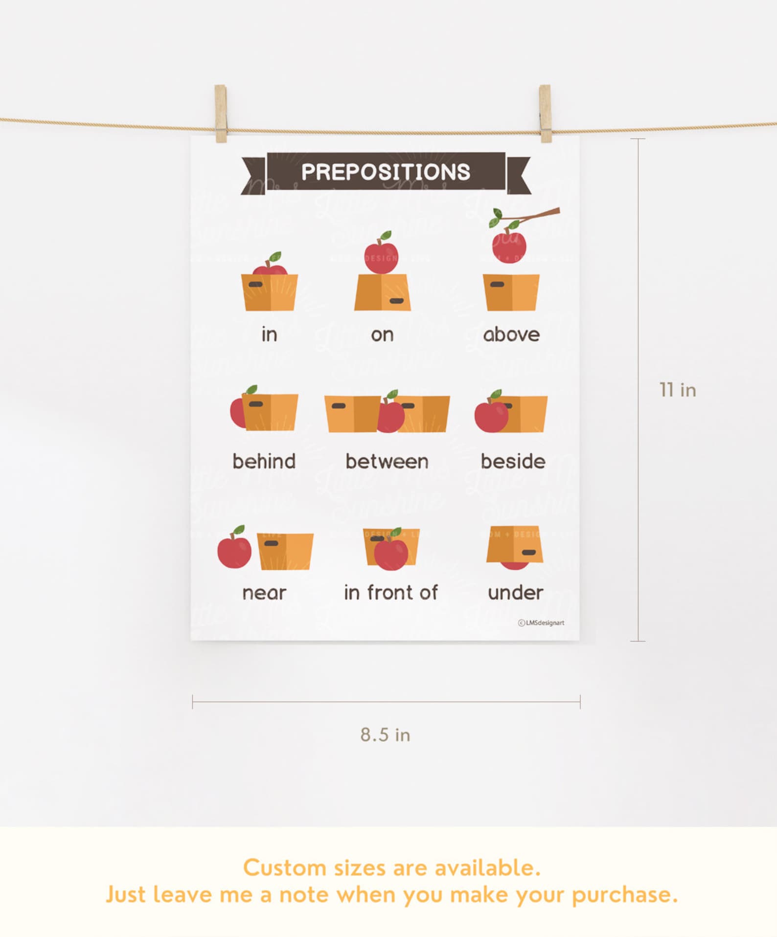 Prepositions Chart With Learning Game for Kids | Positional Games ...