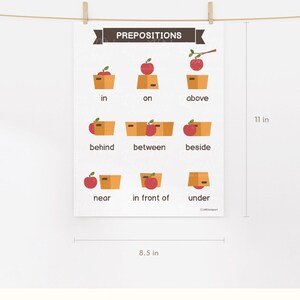 Prepositions Chart With Learning Game for Kids | Positional Games ...