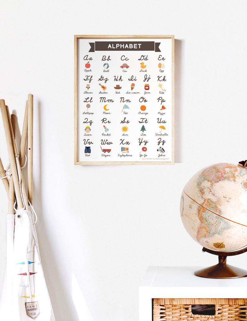 Cursive Alphabet Chart for Kids | Printable Cursive Handwriting Poster ...