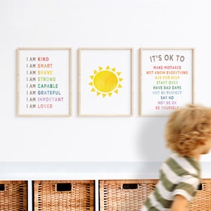 Yellow Sun Wall Art Printable | Watercolor Sun Poster | Cute Cheerful ...