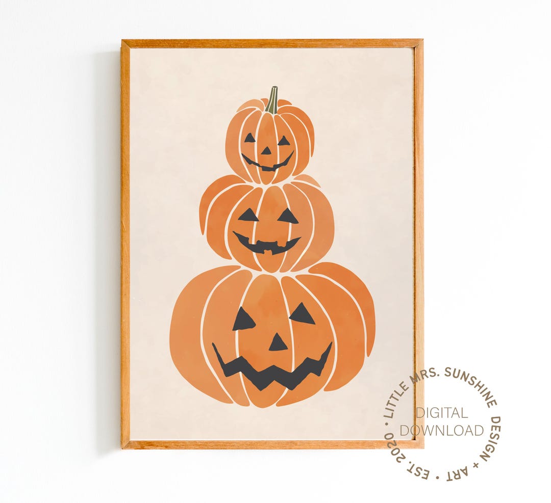 Jack O Lantern Wall Art | Kids Halloween Pumpkin Print | Jack O Lantern ...