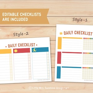 Editable Daily Routine Checklist for Kids | Kids Task Tracker | Daily ...