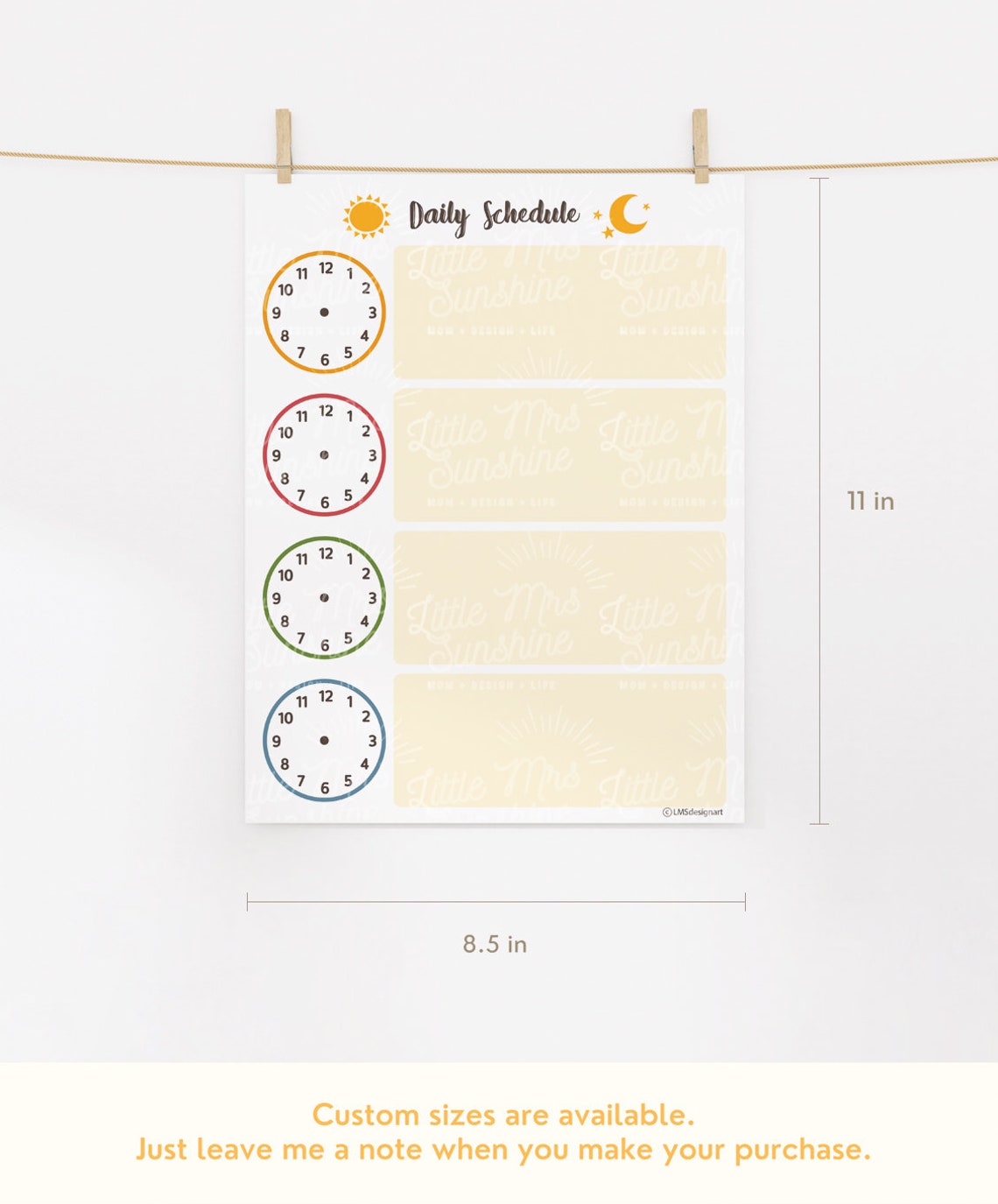 Kids Daily Schedule Chart Scheduling Your Day Daily | Etsy
