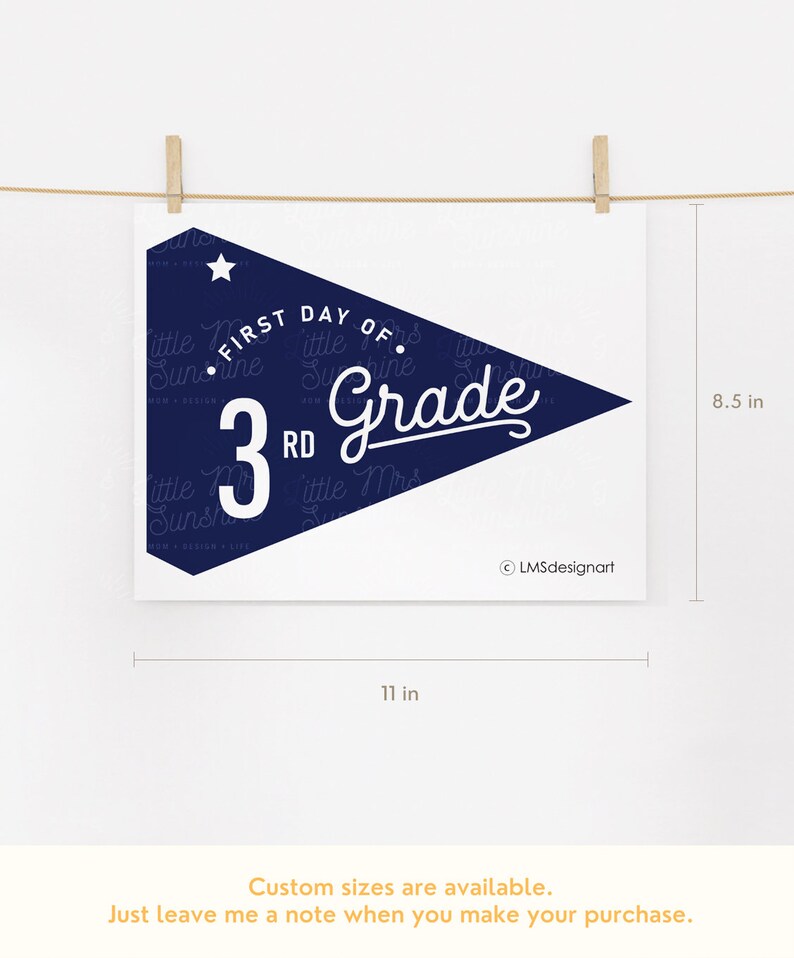 Printable First and Last Day of 3rd Grade Pennant First Day and Last ...