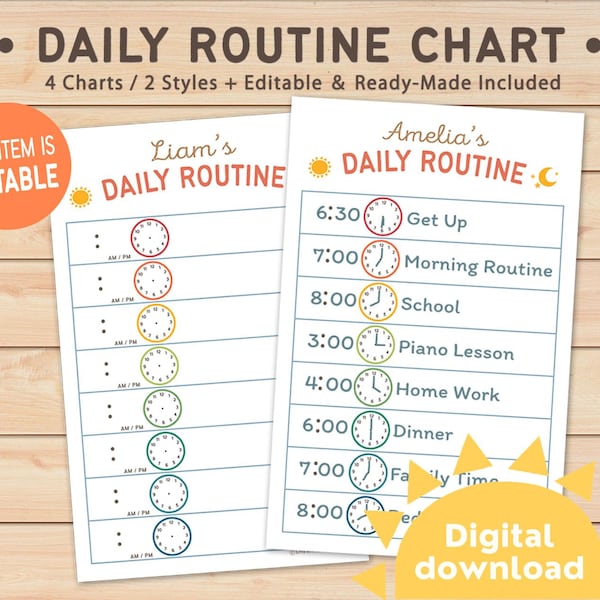 Visual Schedule & Daily Routine Cards for Toddlers, Preschoolers (at ...
