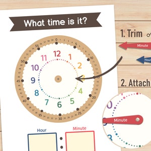Printable Time Learning Clock | Learn to Tell Time for Kindergarten ...