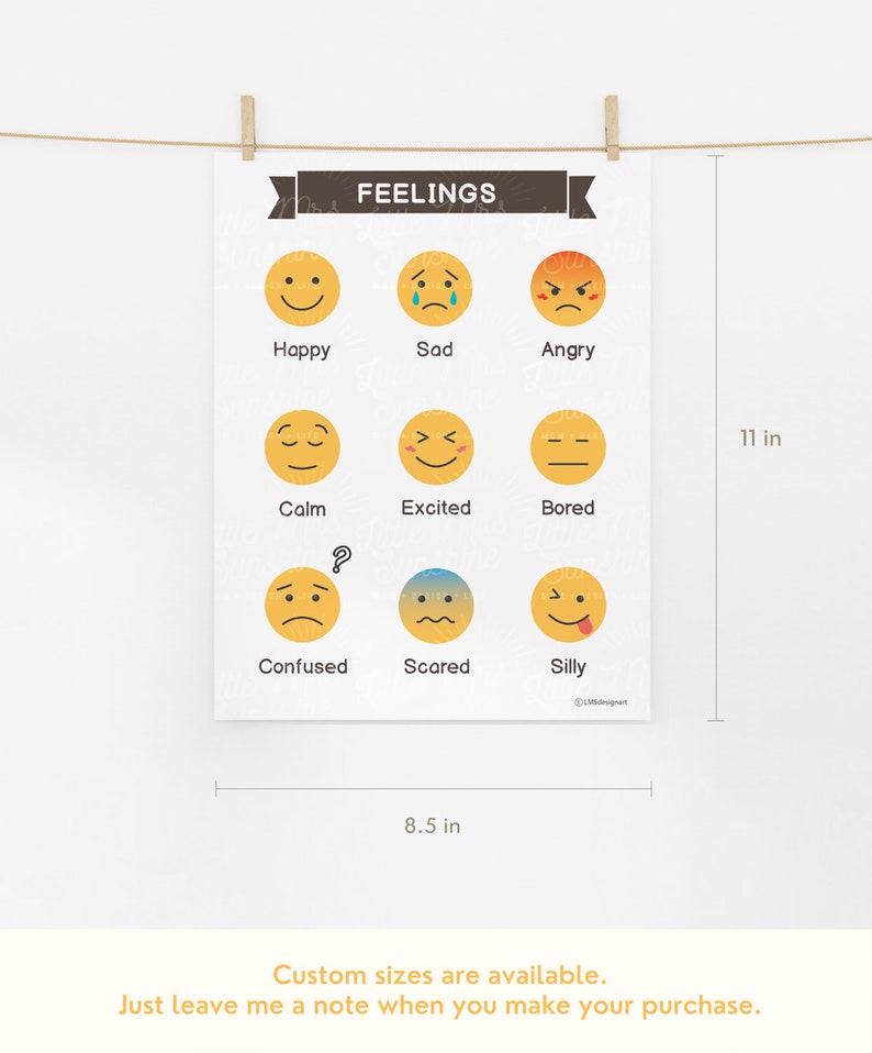 Feelings Chart for Kids | Feelings Emotions Poster for Kids | Emotions ...