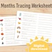 Months Tracing Worksheet Months of the Year Worksheet Learning Months ...