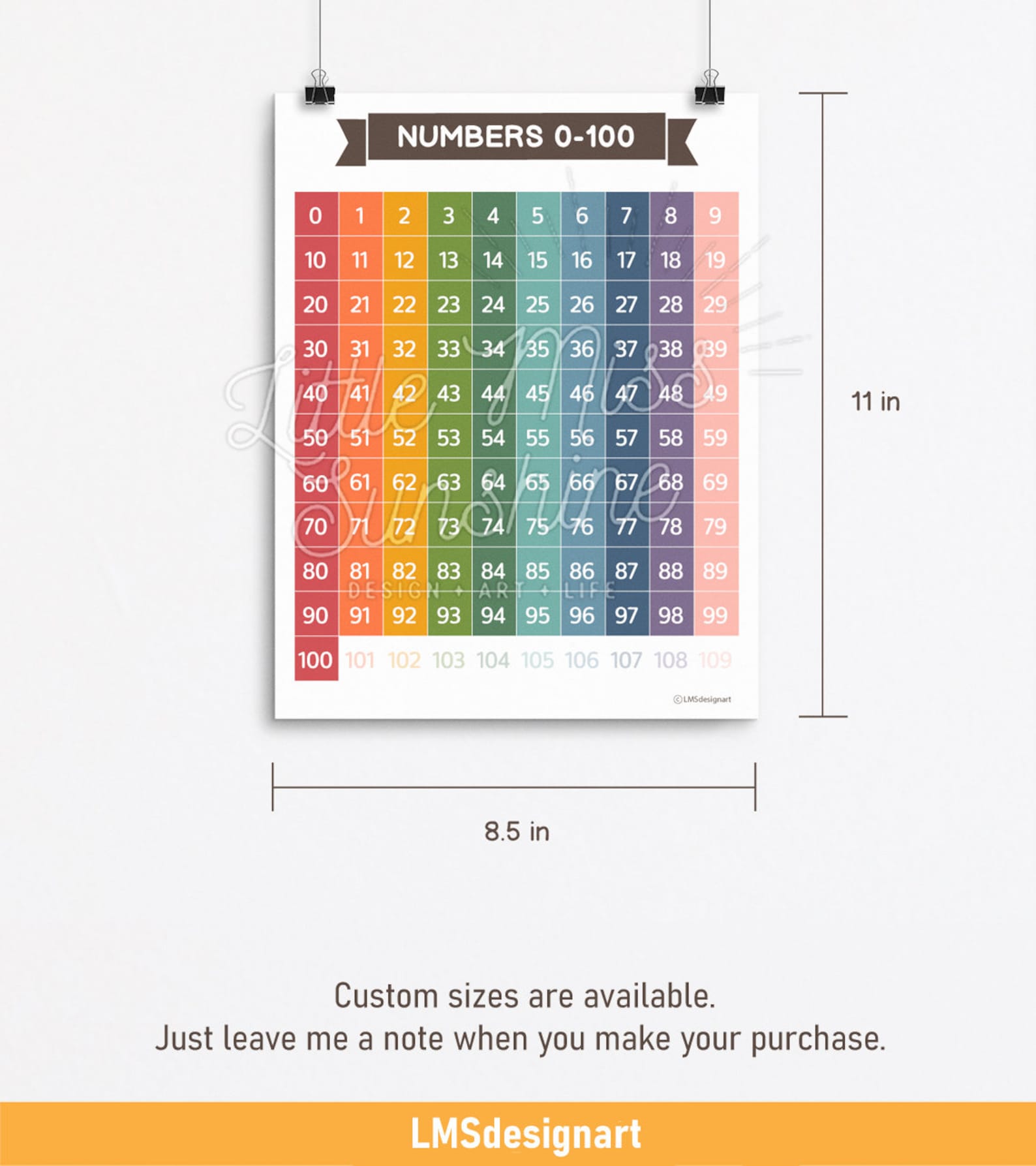 Numbers 0-100 Chart Hundreds Chart Printable Numbers | Etsy UK