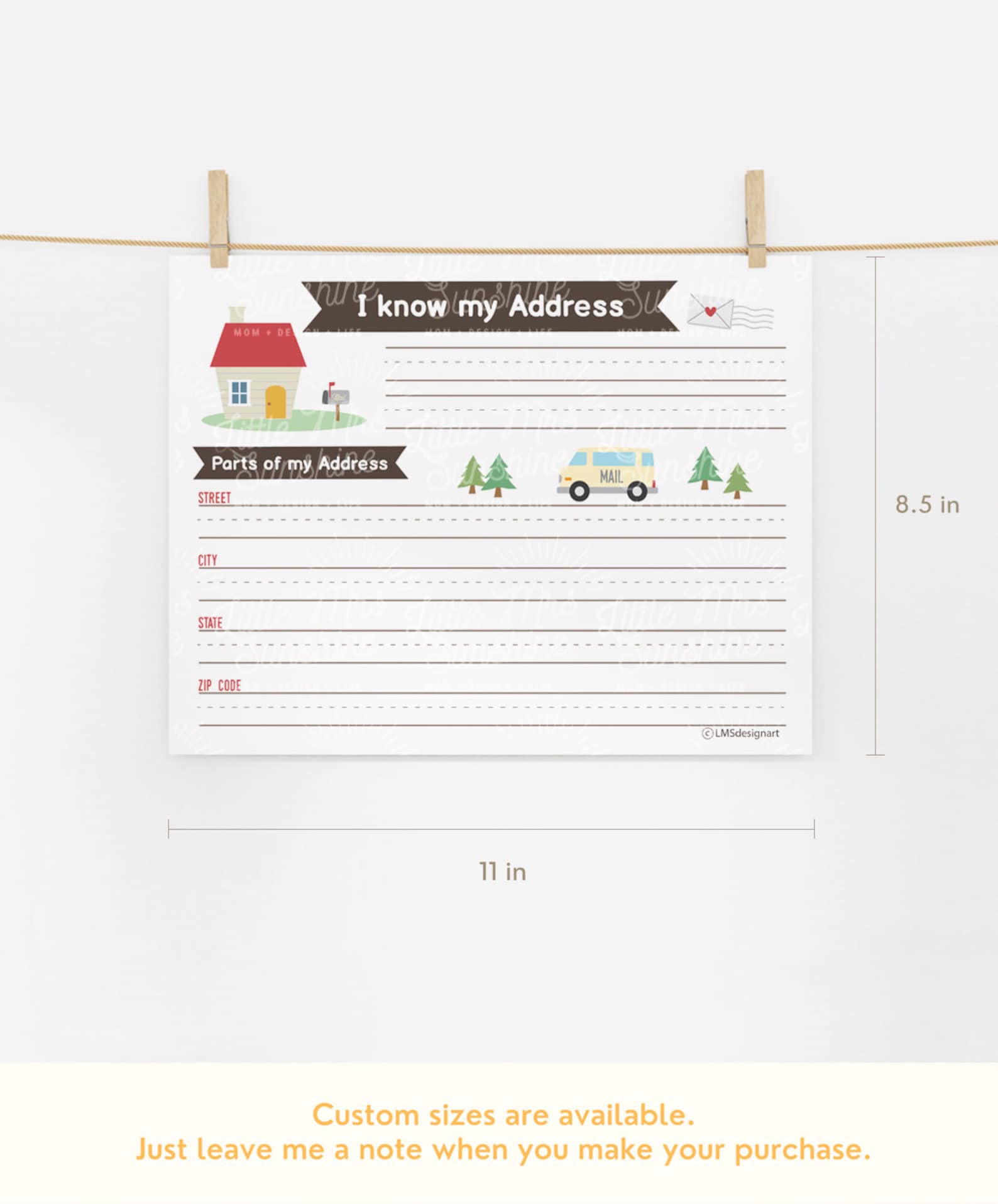 Address Activity for Kids I Know My Address Worksheet | Etsy