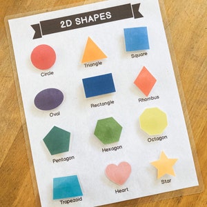 2D shapes kindergarten Shape activity for preschoolers 2D | Etsy
