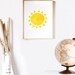 Yellow Sun Wall Art Printable Watercolor Sun Poster Cute Cheerful Sun ...