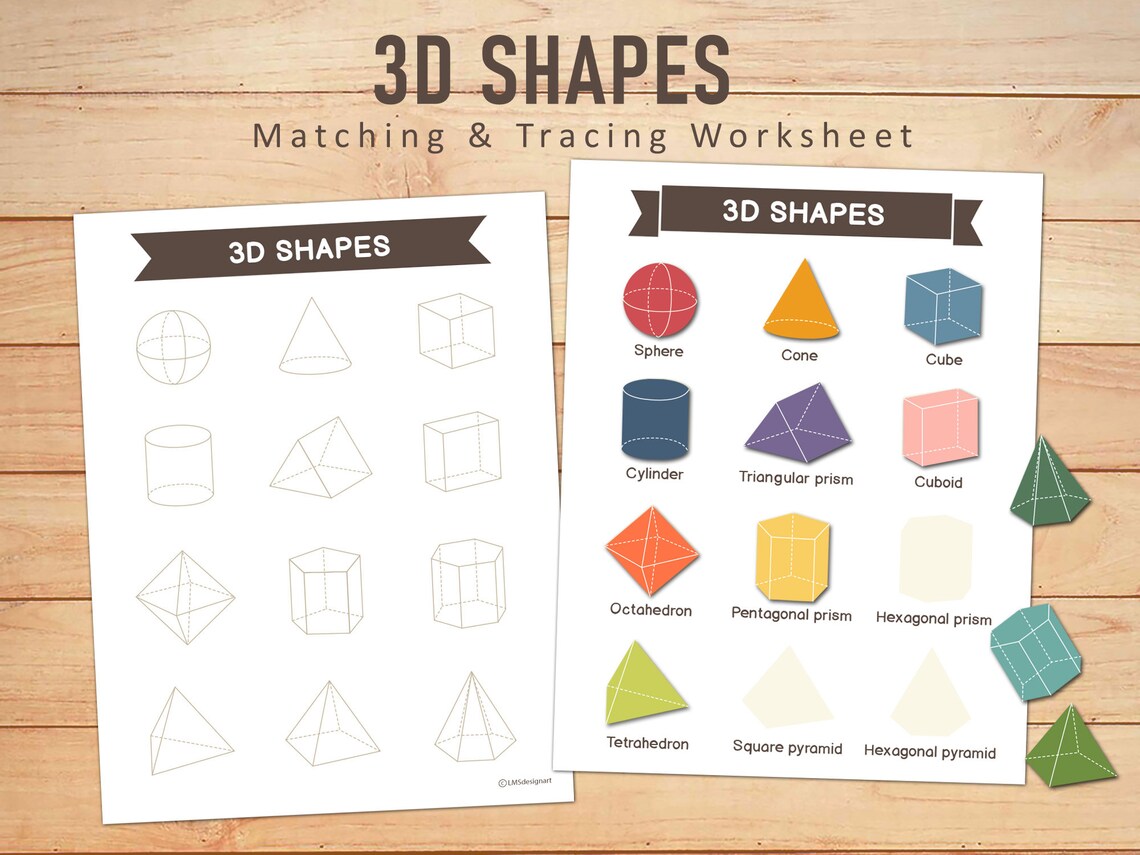 3D Shapes kindergarten Shape activity for preschoolers 3D | Etsy