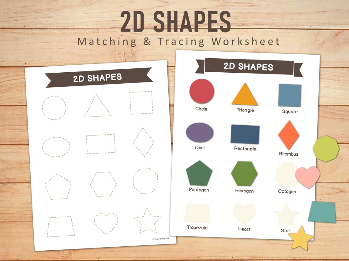 2D shapes kindergarten Shape activity for preschoolers 2D | Etsy